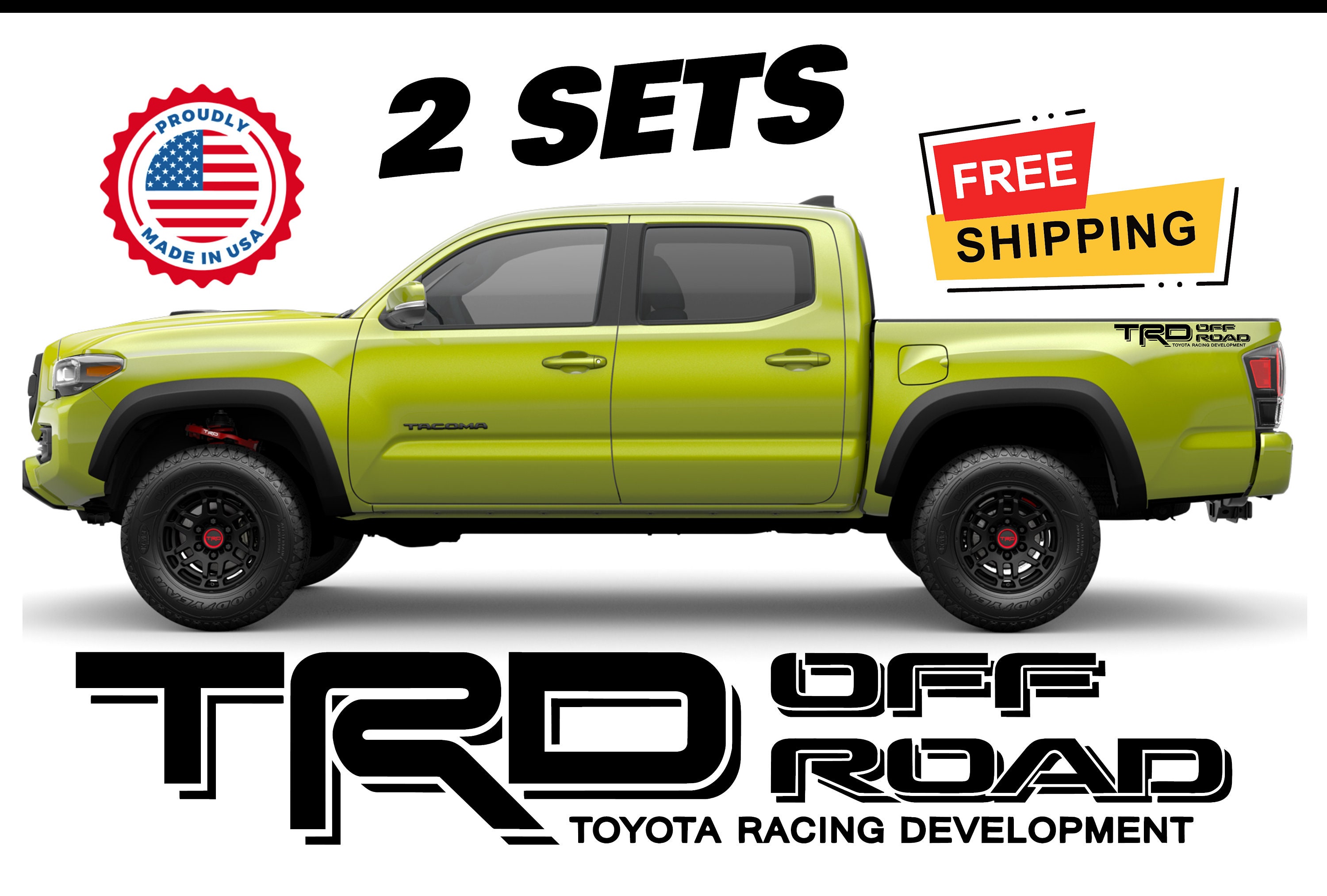 Set of 2 Toyota TRD Off-road Decals Stickers for Tacoma Tundra Pair of ...