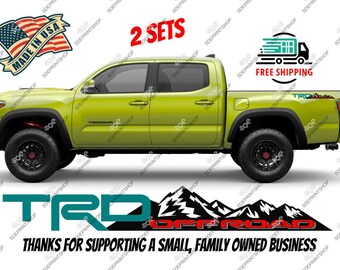 Set of 2 TRD Pro USA Flag Bedside Decal for Toyota Tacoma/tundra ...