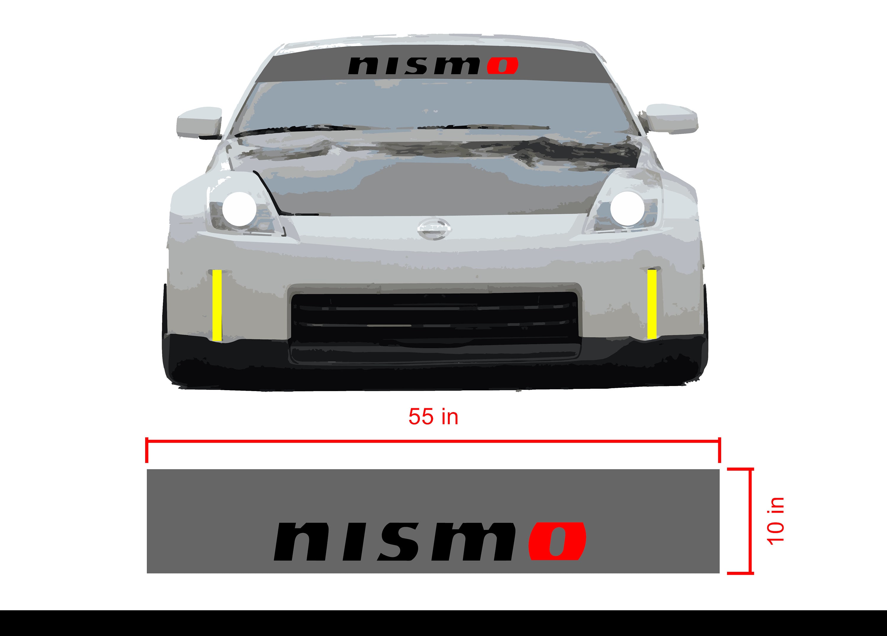 NISMO Windshield Banner Sun Visor Strip - Car Decal Sticker - 55" X 10 ...