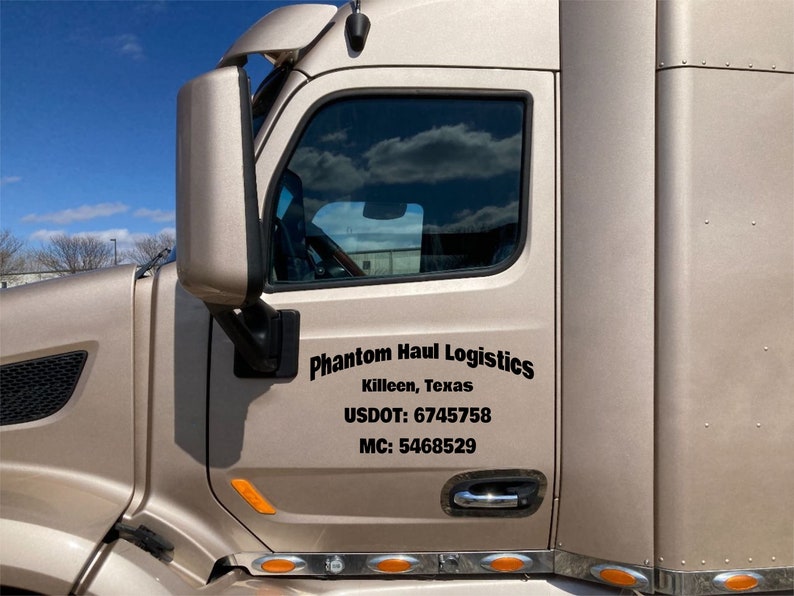 2 Custom US DOT Truck Decals - Lettering, Logos, MC Number ...