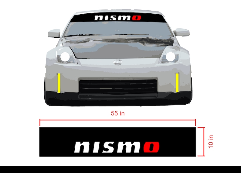NISMO Windshield Banner Sun Visor Strip - Car Decal Sticker - 55" X 10 ...