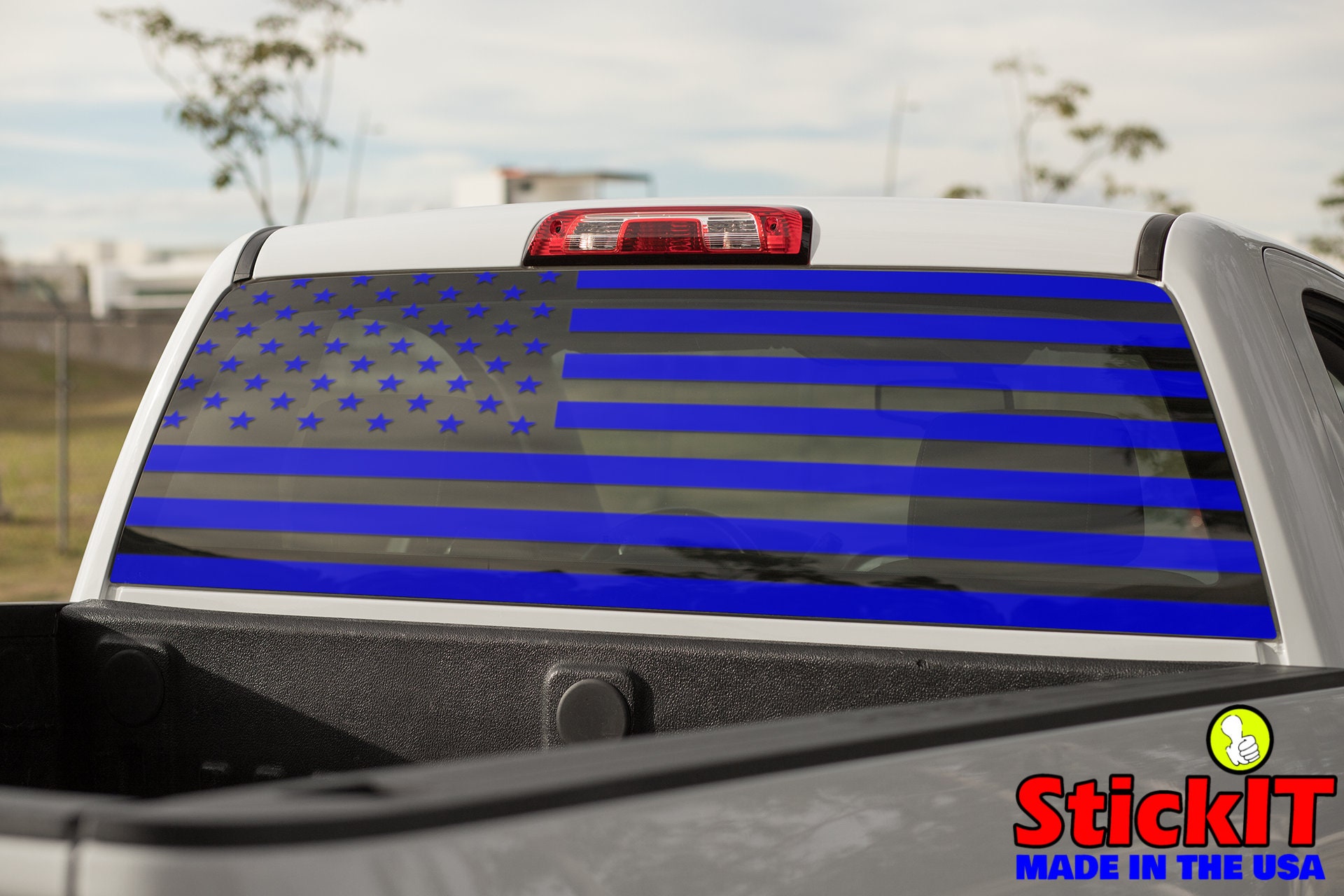 American Patriot Flag Rear Truck Window Decal - Patriotic Car Sticker ...