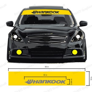 Hankook Windshield Reverse Cut Banner - Custom Car Decal - 55" X 10 ...