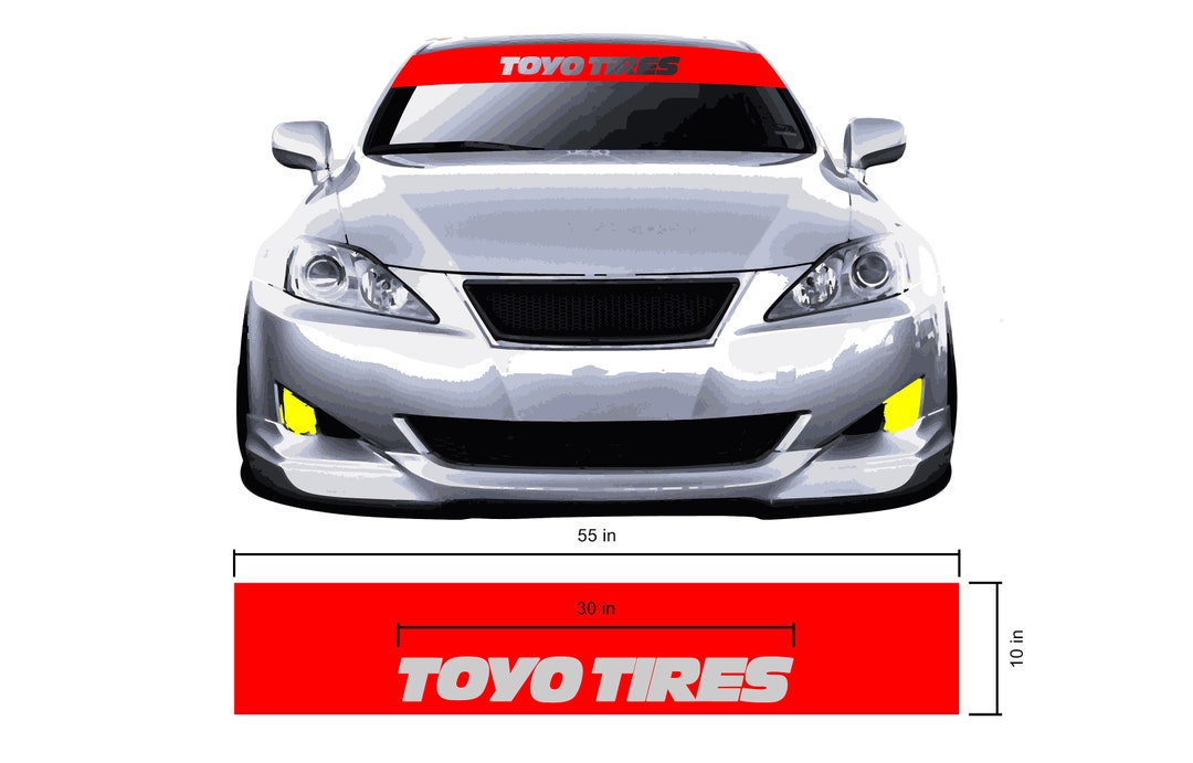 TOYO TIRES Windshield Visor and Banner Reverse Cut Decal. 55 X 10 ...