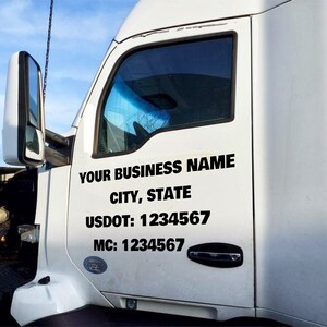 2 Custom US DOT Truck Decals - Lettering, Logos, MC Number ...