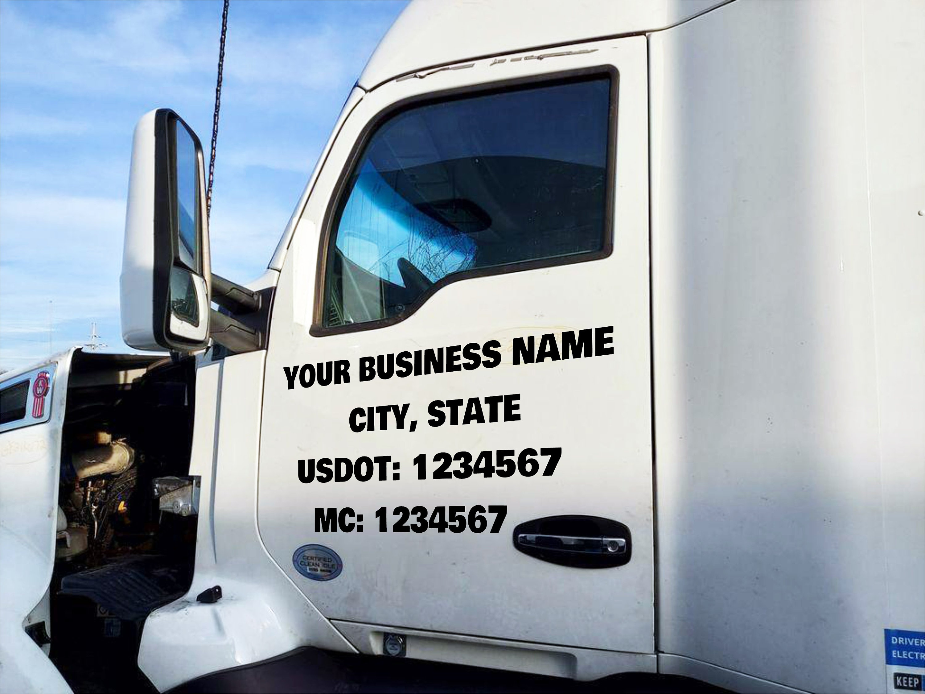 2 Custom US DOT Truck Decals - Lettering, Logos, MC Number ...