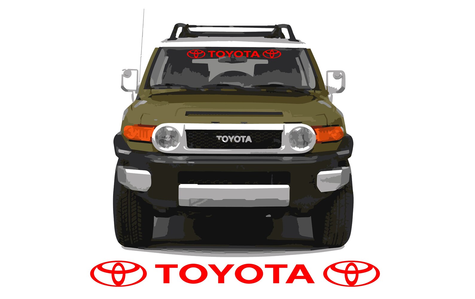 TOYOTA Windshield Banner 2 Logo for All TOYOTA Vehicles - Sizes 30 ...