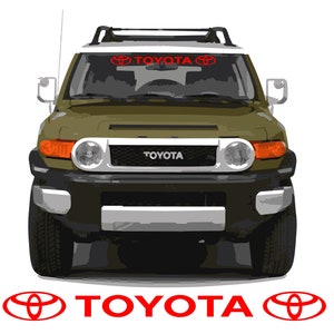 TOYOTA Windshield Banner 2 Logo for All TOYOTA Vehicles - Sizes 30 ...