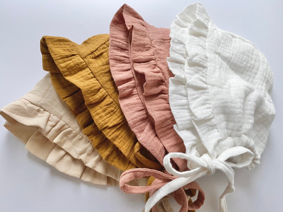 Newborn Bonnet Cotton Baby Bonnet Baby Hat Ruffle Brim Bonnet - Etsy
