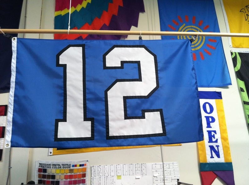 12th Man Flag. Hand Sewn Nylon. 3' X 5' Hand Stitched Numbers. Seattle ...