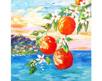 Original Oil Painting on Canvas Citrus Tree Orange Tree - Etsy