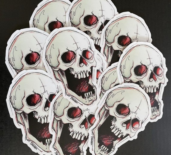 Screaming Skull Drawing