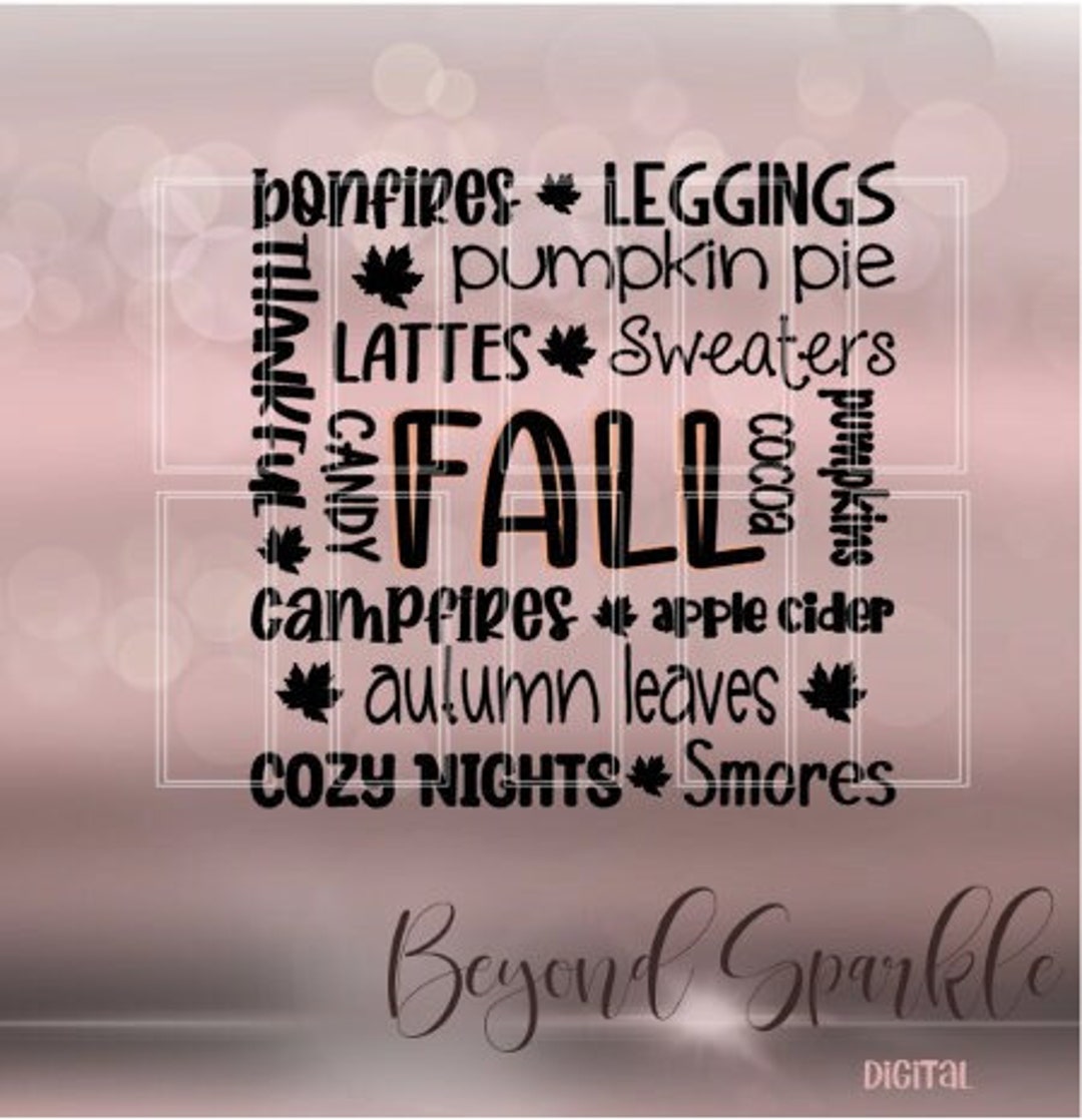 Fall Words Block SVG || Cricut & Silhouette Cut File - Etsy