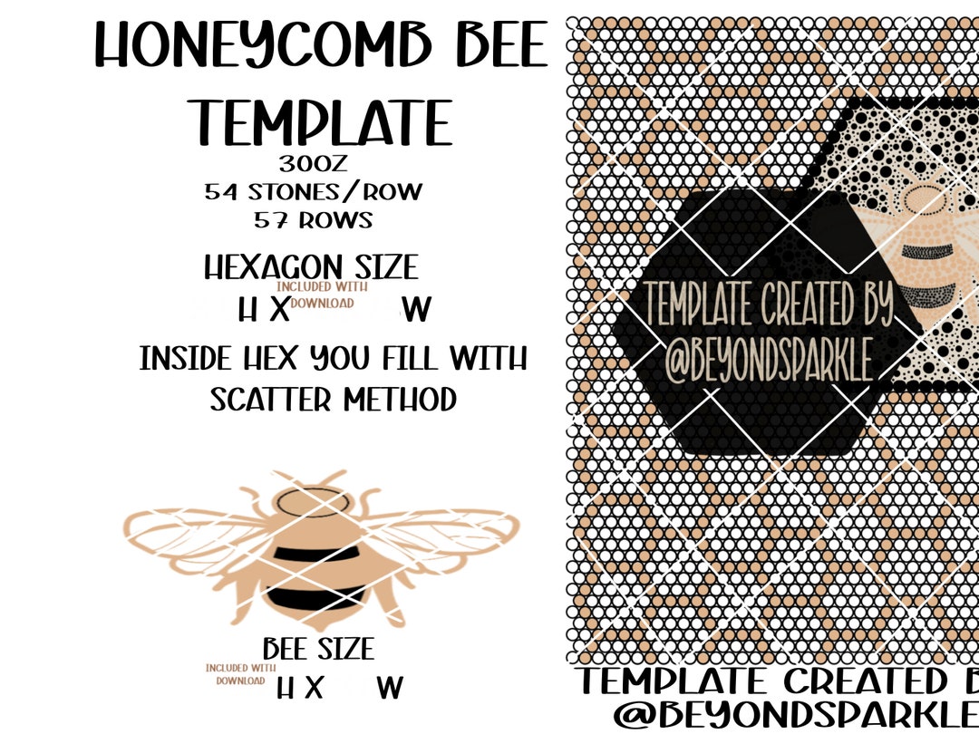 Honeycomb Bee Rhinestone Template 20SS/5MM PNG Digital File Only! - Etsy