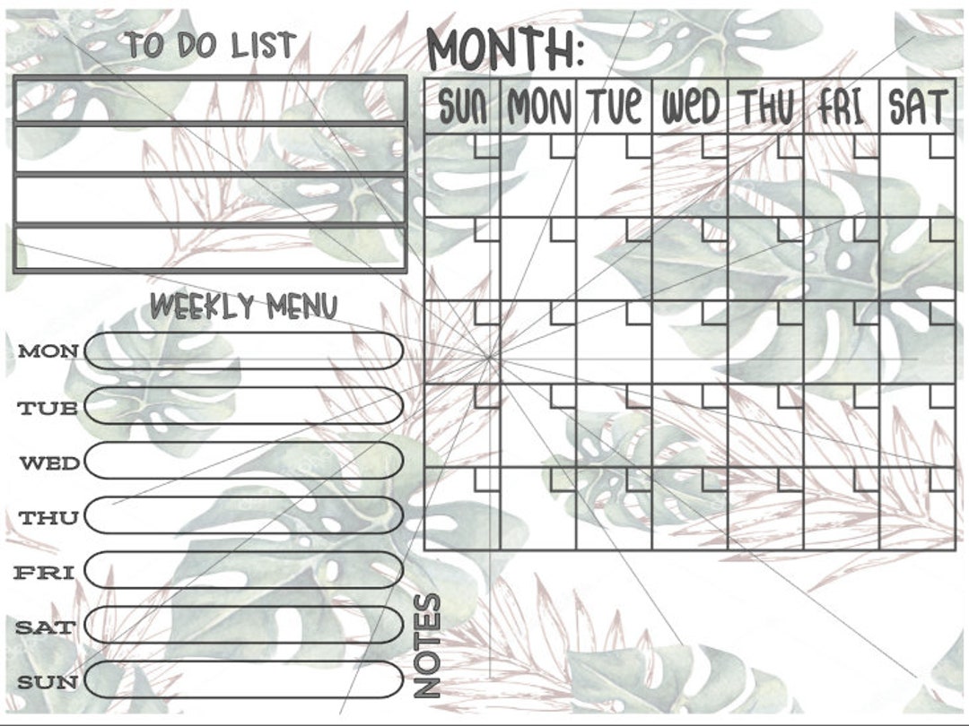 Calendar Template || Message Template|| Customizable Calendar|| Svg ...