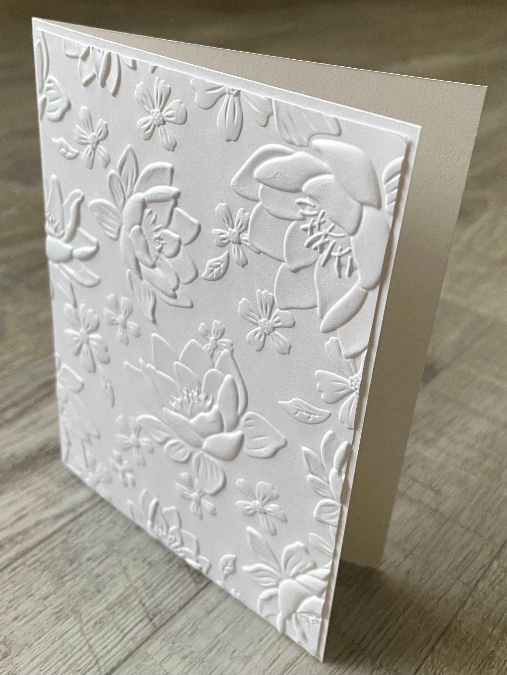 Embossed Floral Cards: Handmade Blank Note Card Set - Etsy