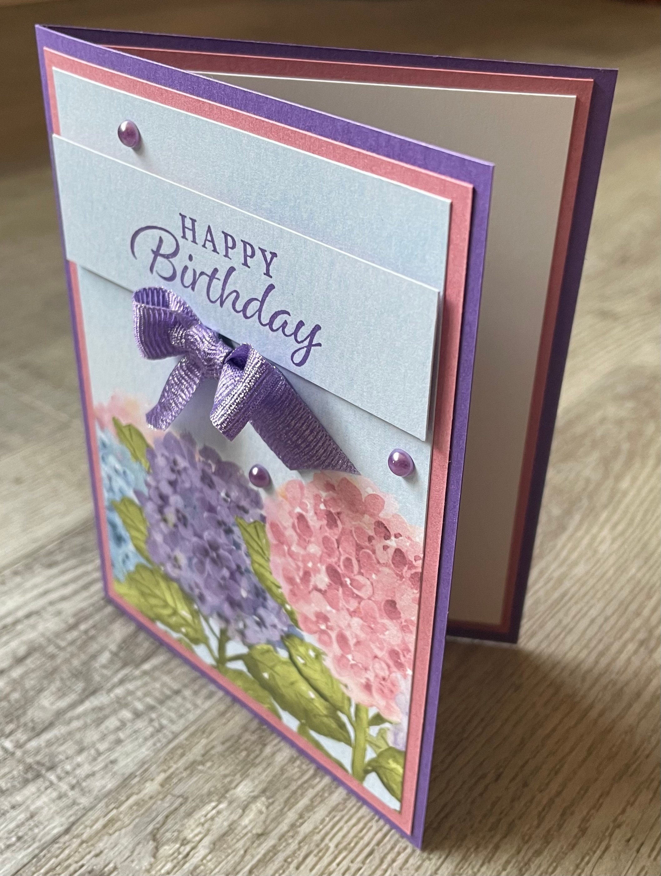 Stampin Up Card Birthday Card Hydrangea Flowers Card - Etsy