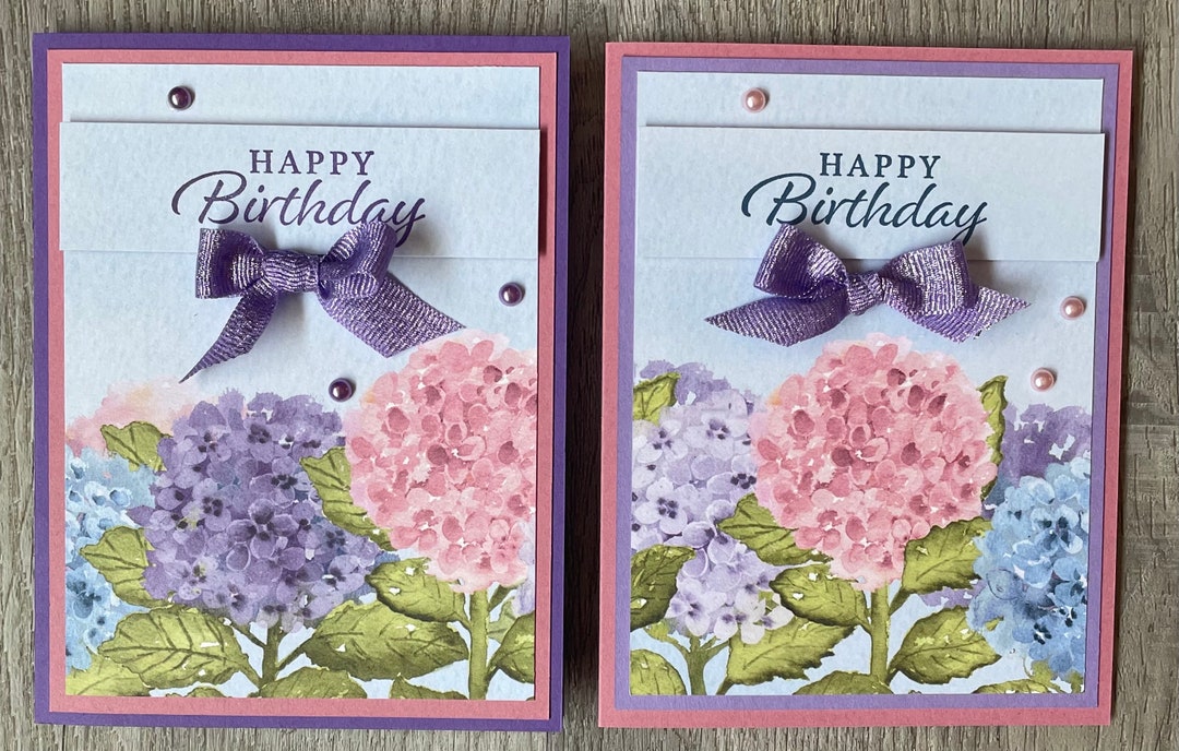 Stampin Up Card Birthday Card Hydrangea Flowers Card - Etsy