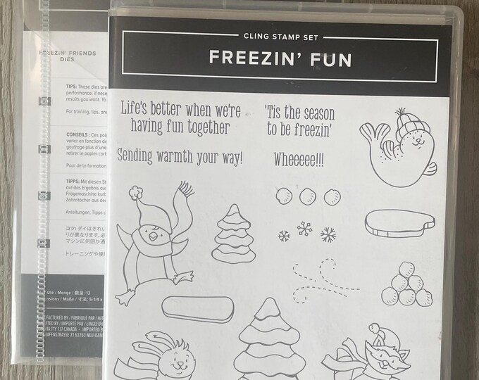 Stampin Up! Freezin’ Fun Cling Stamps and Freezin’ Friends Dies- Gently ...