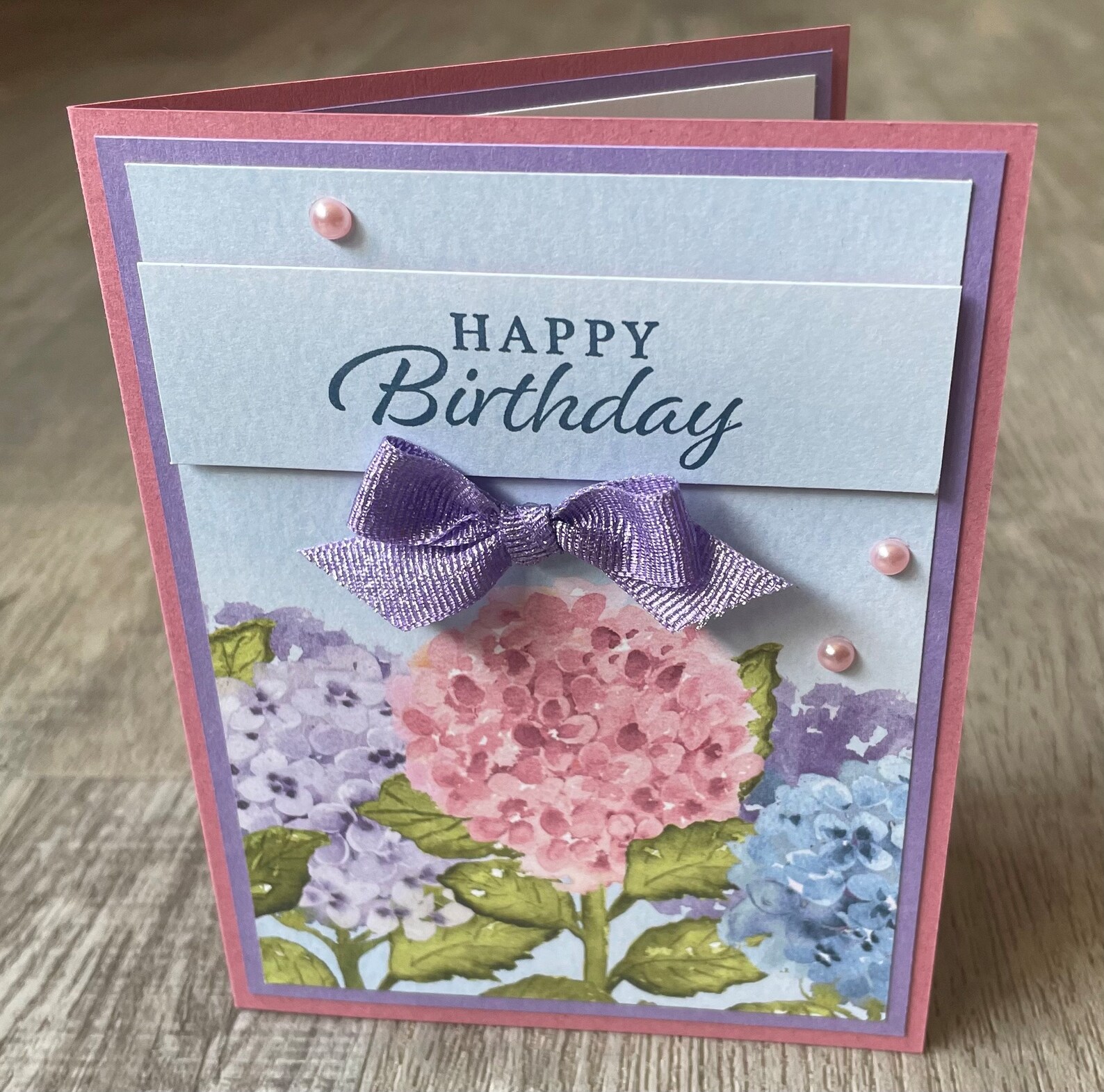 Stampin Up Card Birthday Card Hydrangea Flowers Card - Etsy
