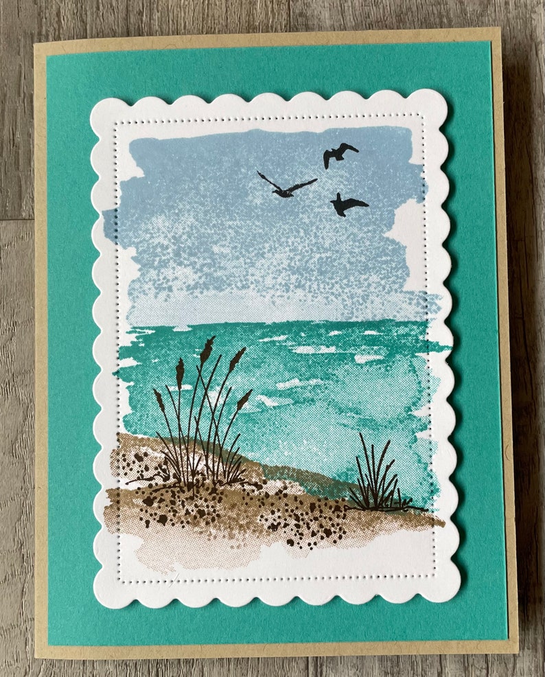 Stampin Up Card Oceanfront-beach Handmade Card Greeting - Etsy