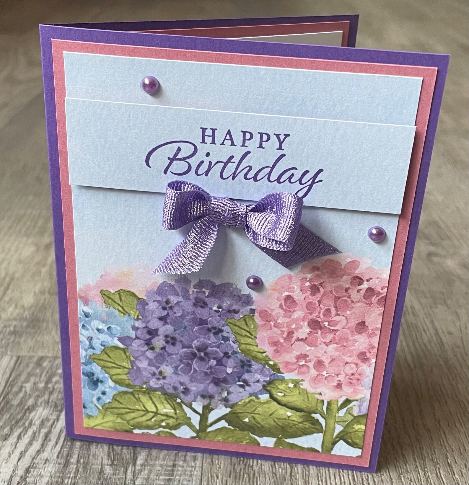 Stampin Up Card Birthday Card Hydrangea Flowers Card - Etsy