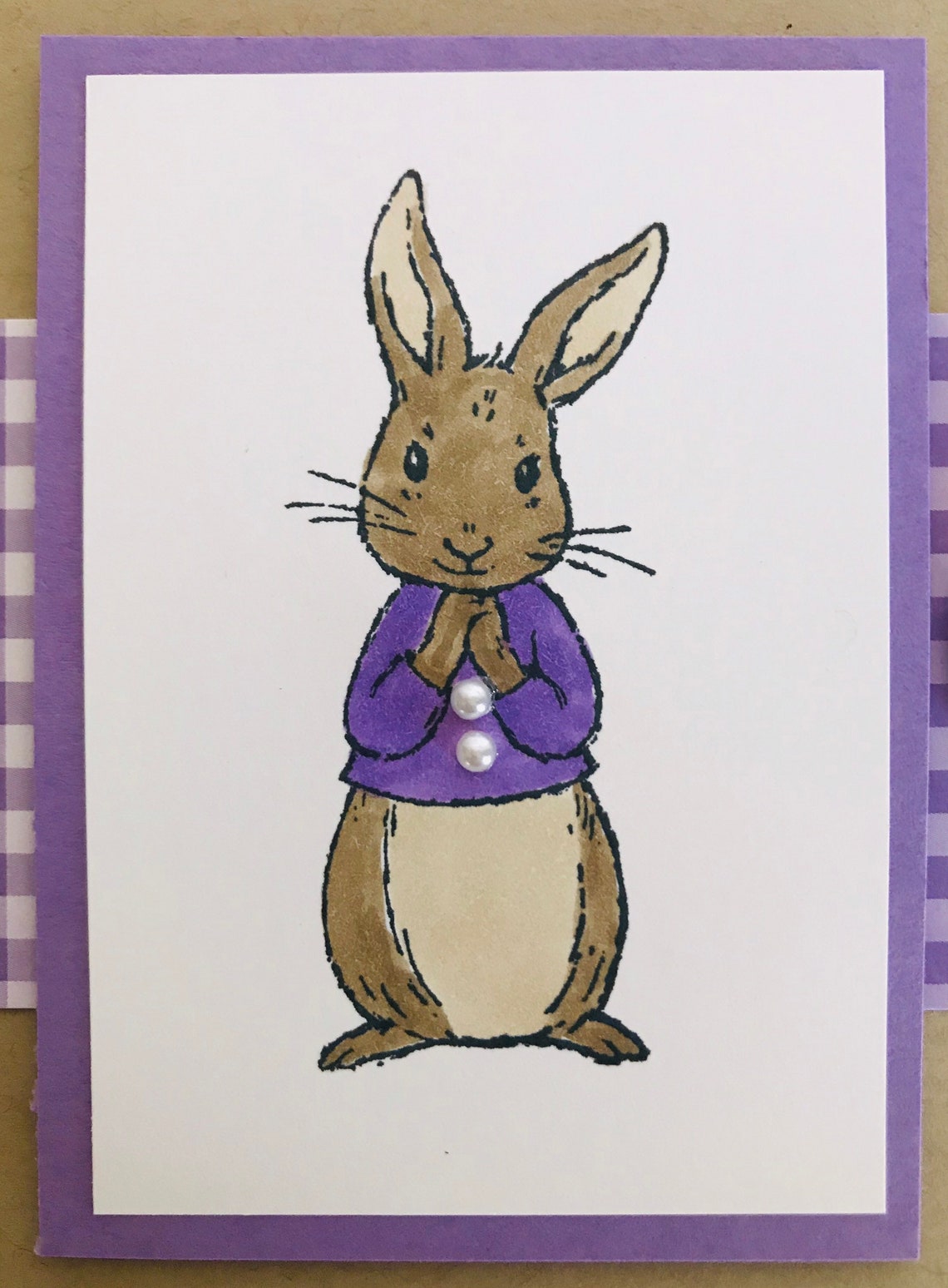 Handmade Baby Girl Card: Bunny Rabbit, Stampin Up! Card - Etsy
