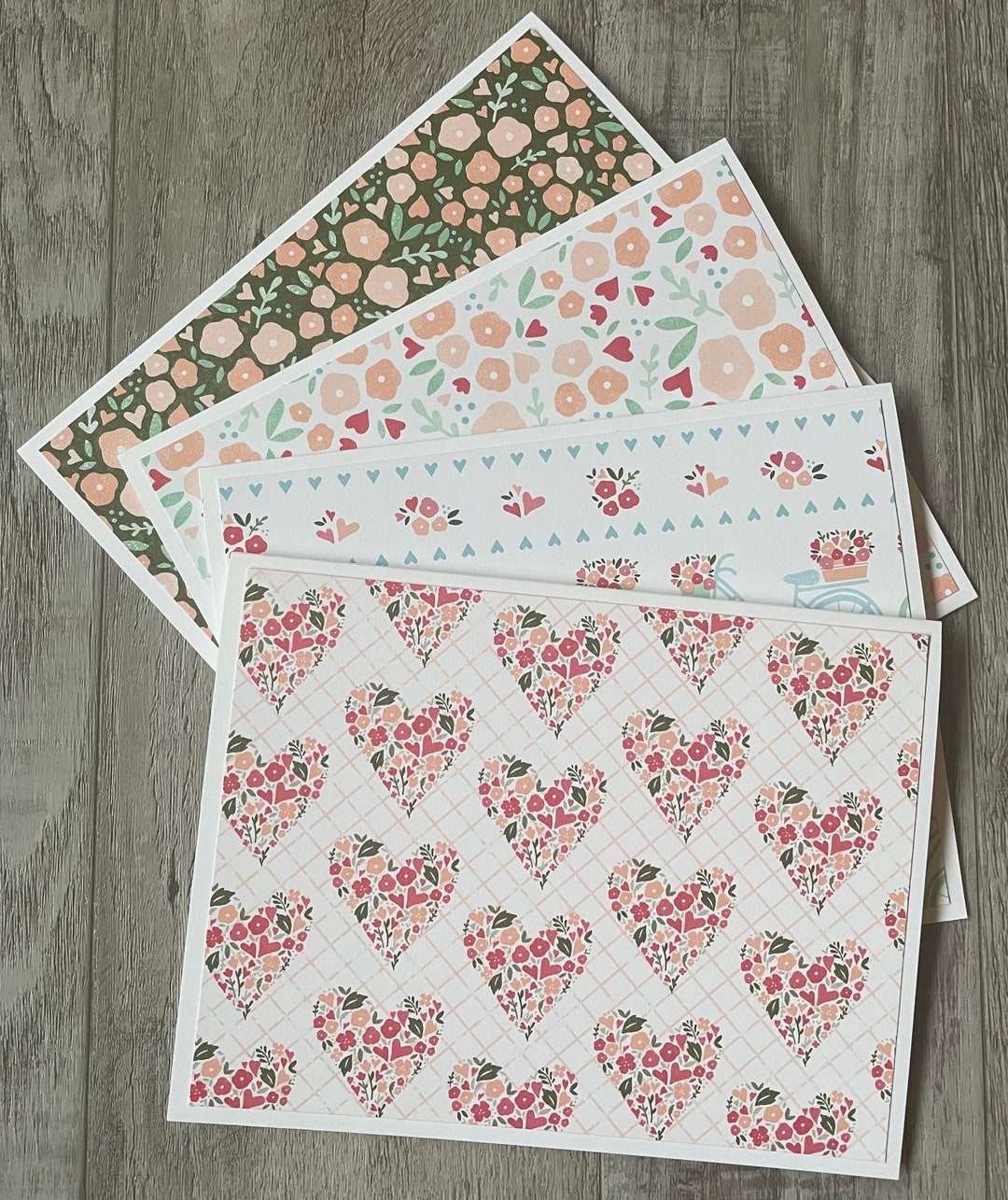 Floral Notecards Set: Handmade Blank Cards With Envelopes - Etsy