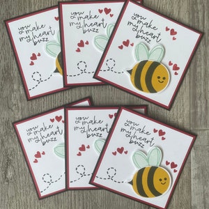 Bee Valentine's Day Cards: Kids Classroom Party Favors - Set of 6 - Etsy