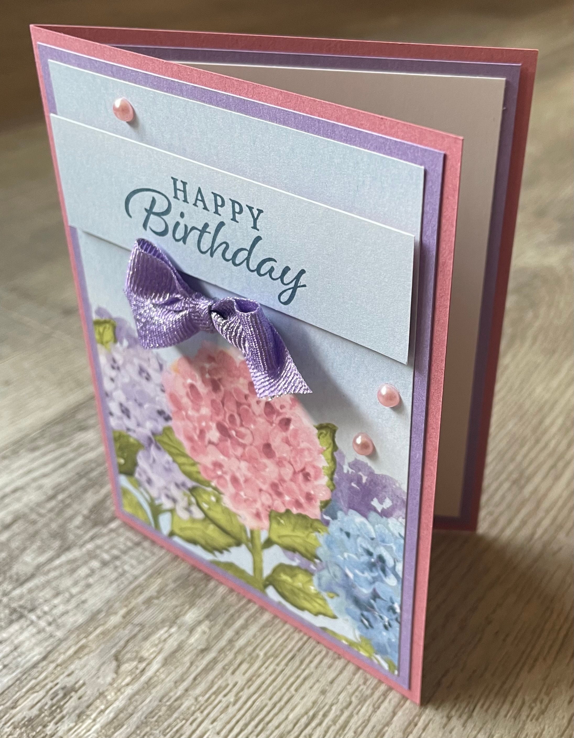 Stampin Up Card Birthday Card Hydrangea Flowers Card - Etsy
