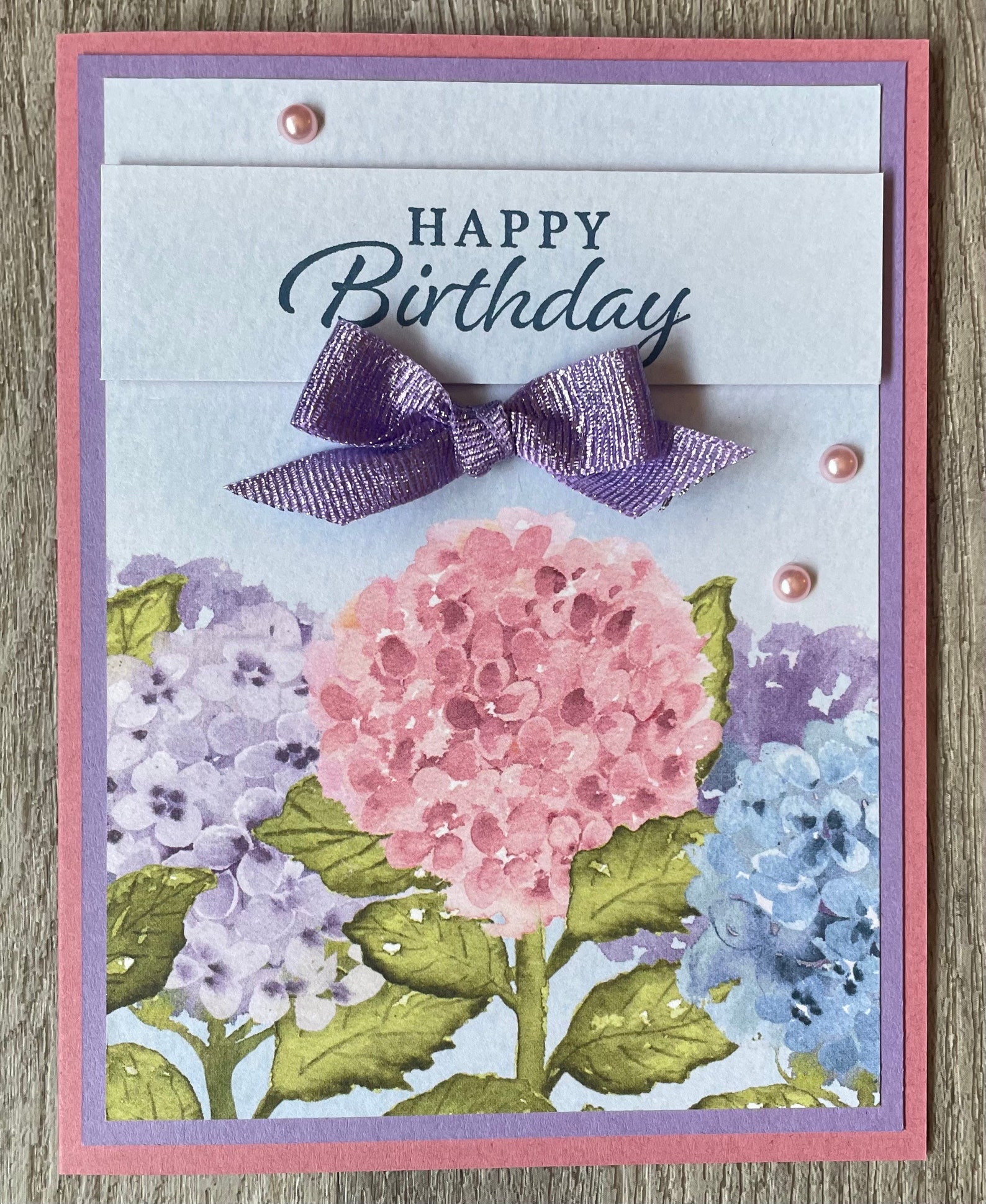 Stampin Up Card Birthday Card Hydrangea Flowers Card - Etsy