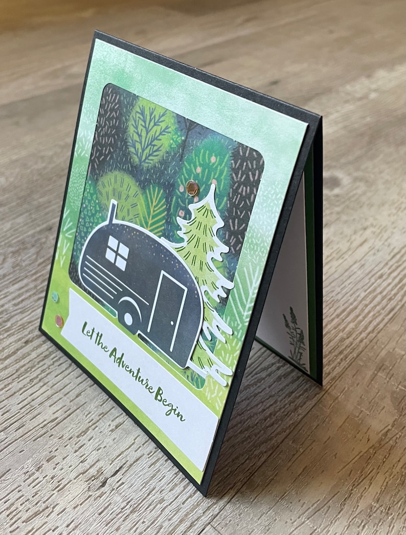 Handmade Father's Day Card: Camper Trailer, Wilderness Theme - Etsy
