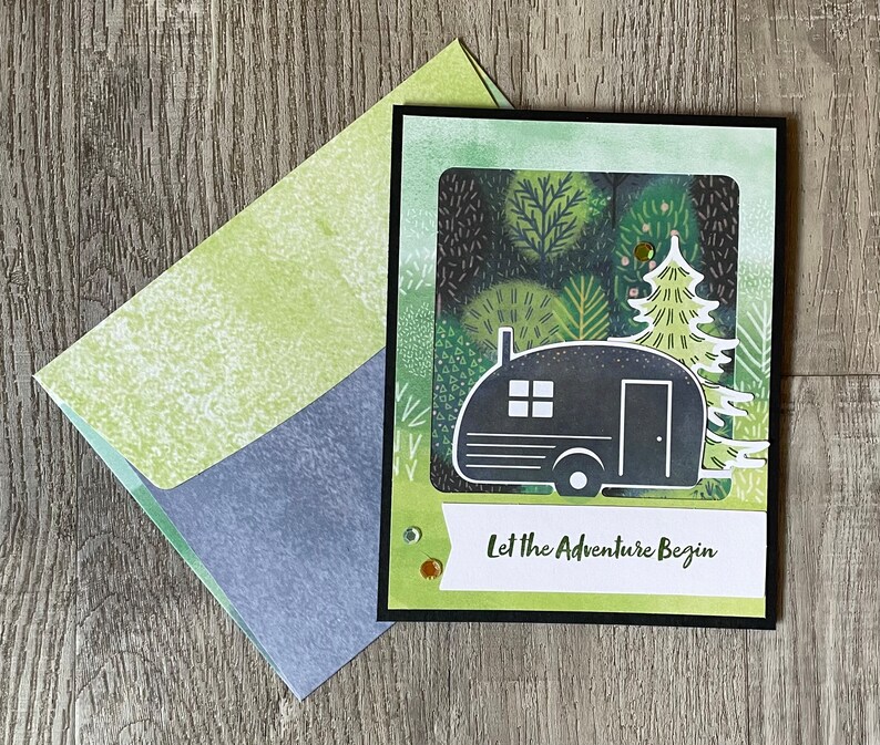 Handmade Father's Day Card: Camper Trailer, Wilderness Theme - Etsy