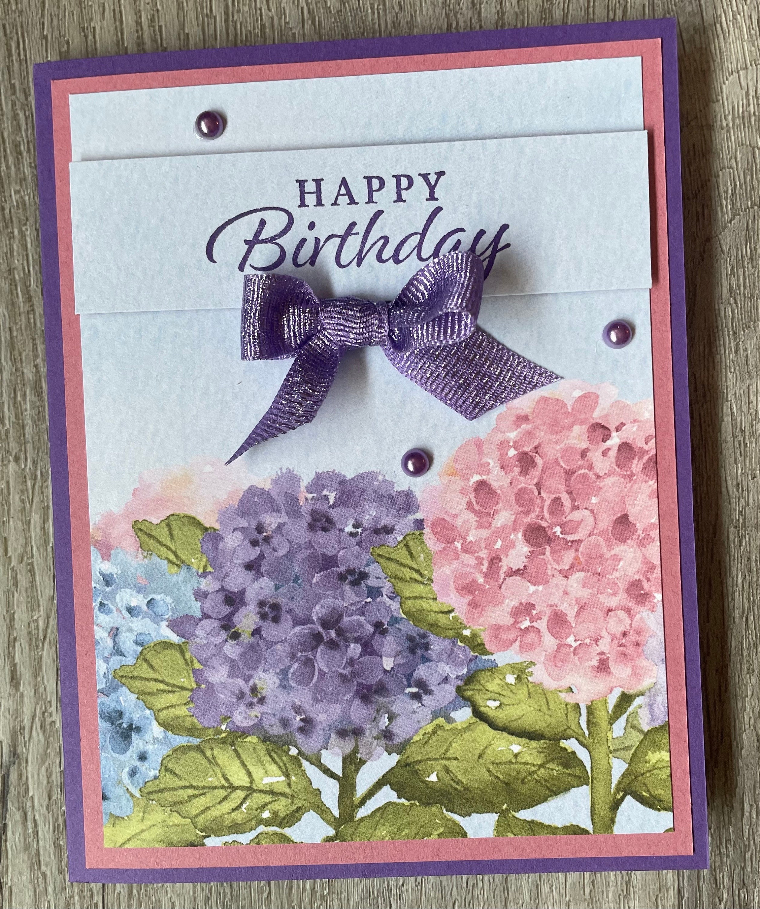 Stampin Up Card Birthday Card Hydrangea Flowers Card - Etsy