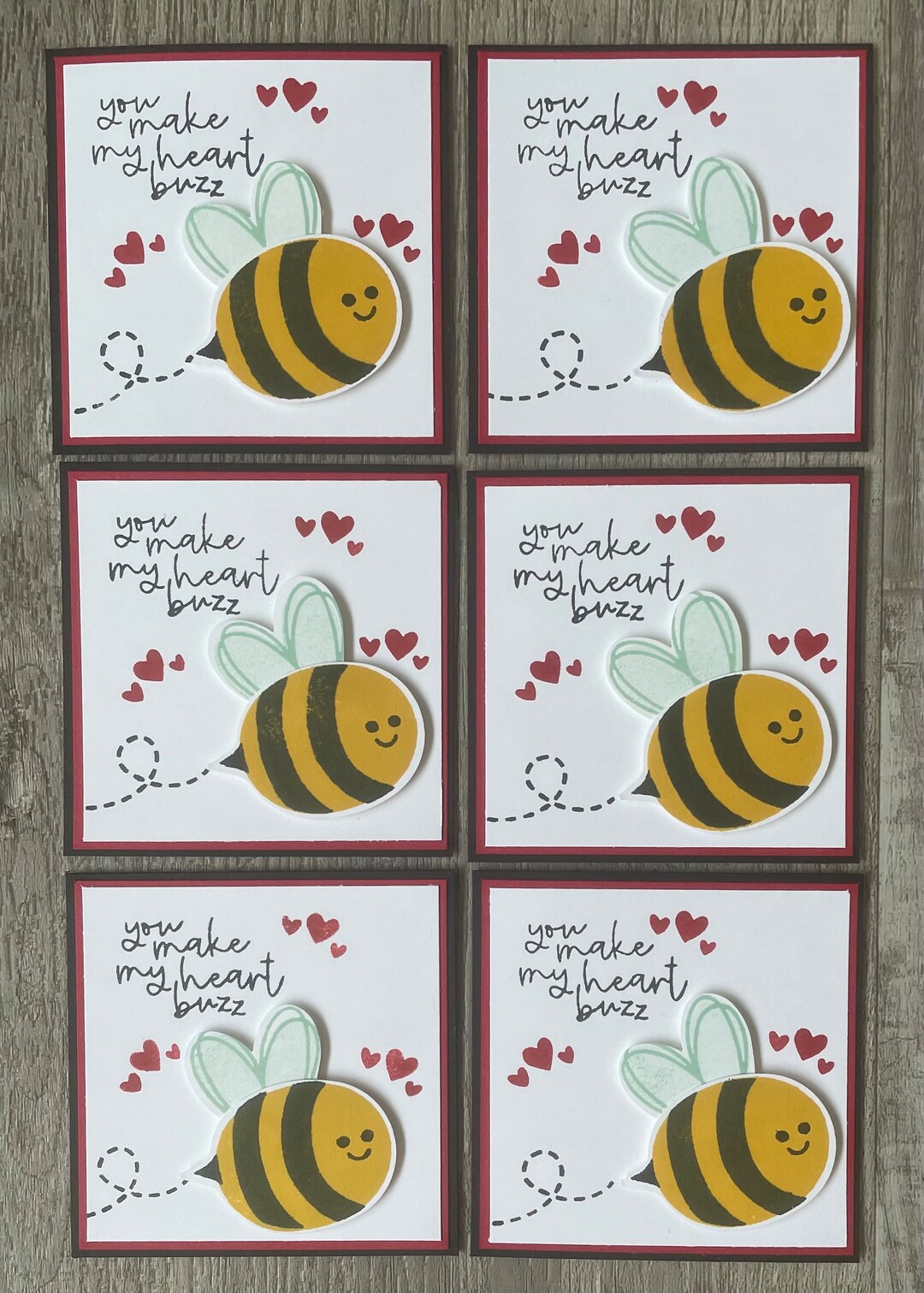 Bee Valentine's Day Cards: Kids Classroom Party Favors - Set of 6 - Etsy