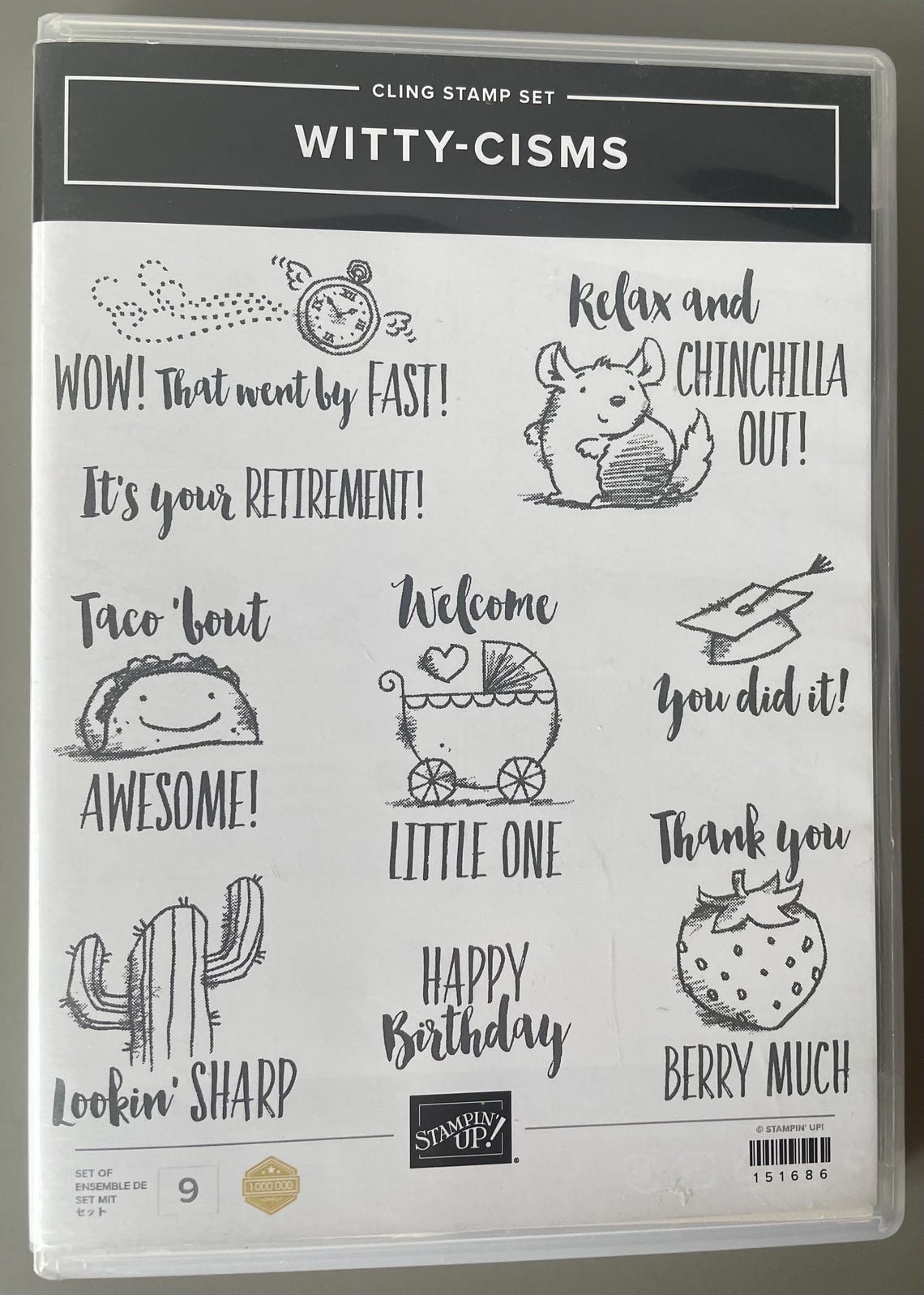 Stampin' Up Witty-cisms Cling Stamp Set Red Rubber Stamps Gently Used ...