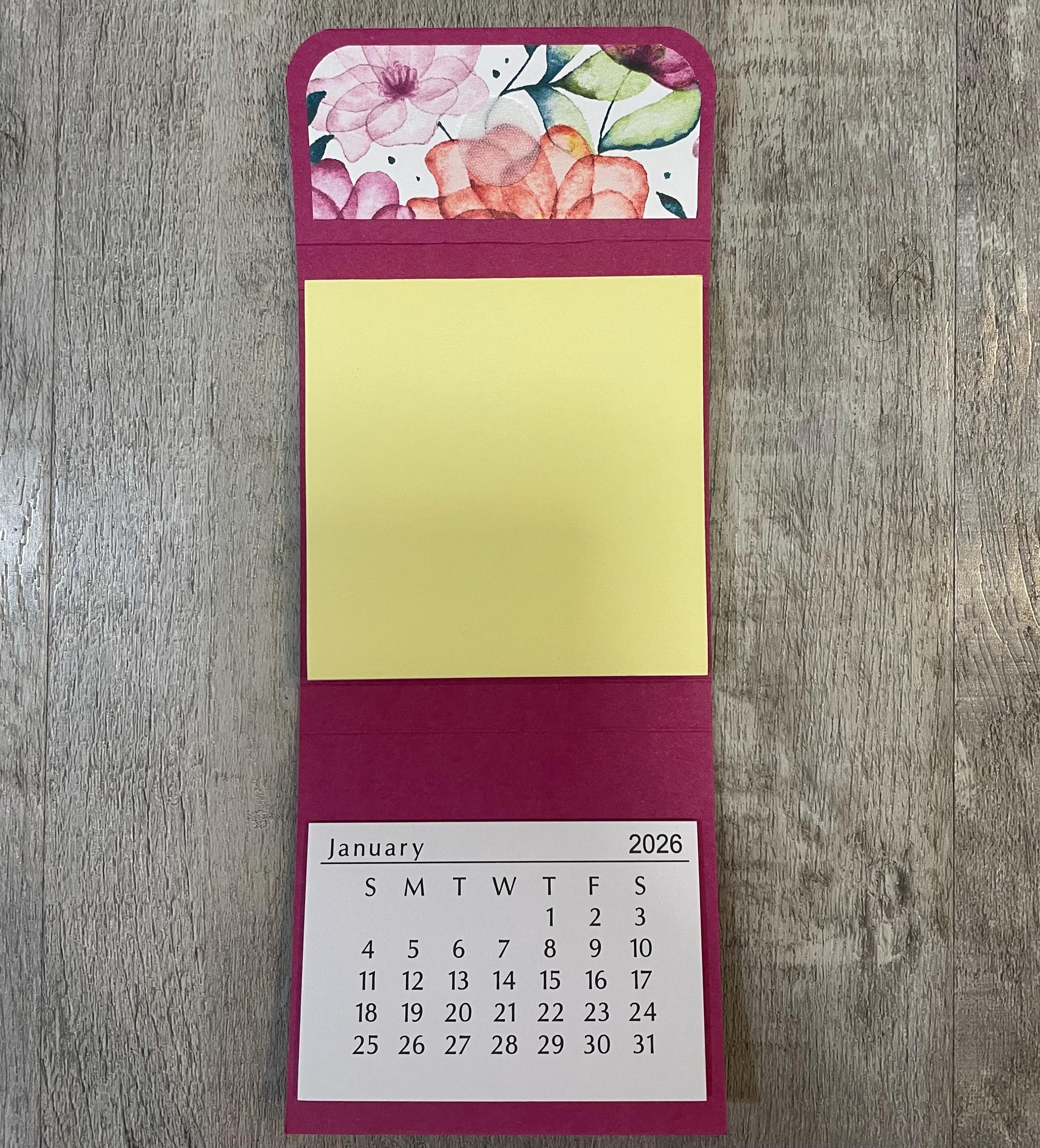 Handmade 2026 Calendar Sticky Notes Holder, Stampin' Up!, Memo Pad With ...
