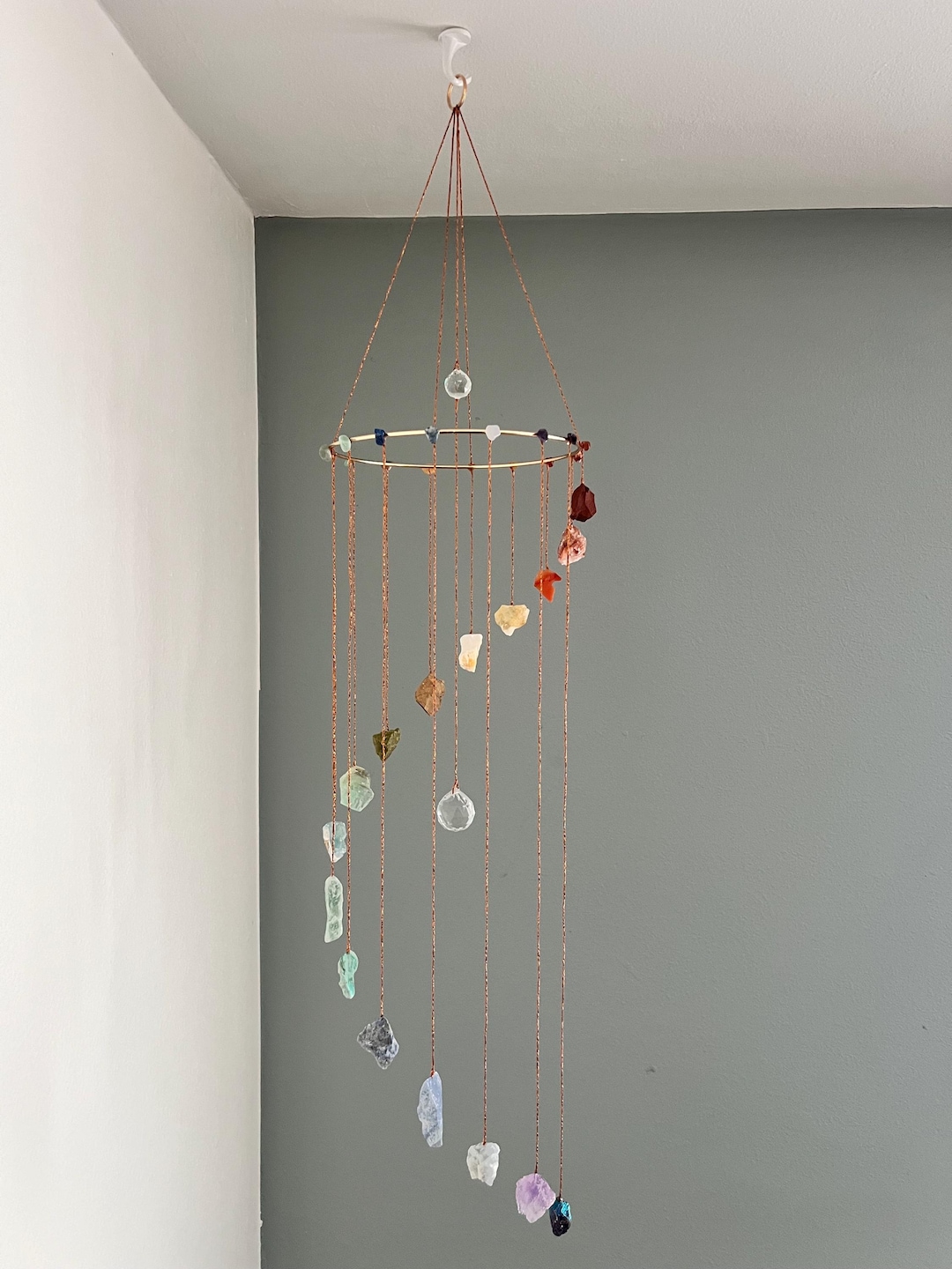 The Rainbow Crystal Mobile Natural Crystals - Etsy
