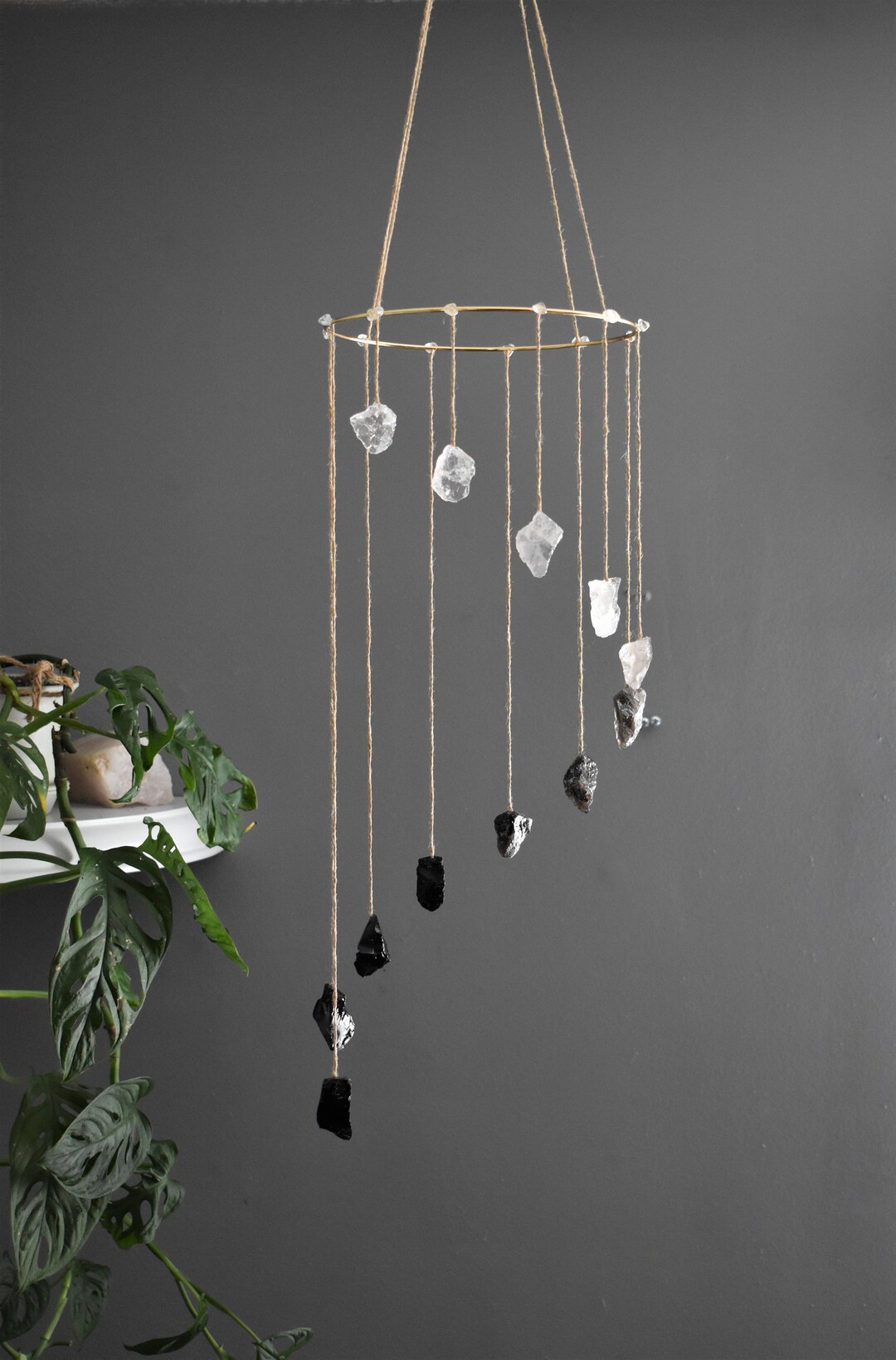 The Rustic Ombre Crystal Mobile - Raw Natural Crystals - Etsy