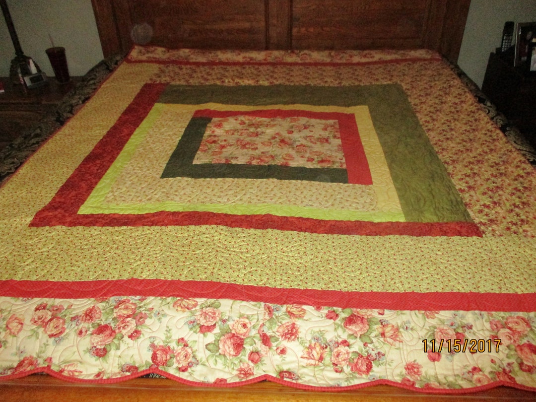 Charming Log Cabin Quilt - Etsy