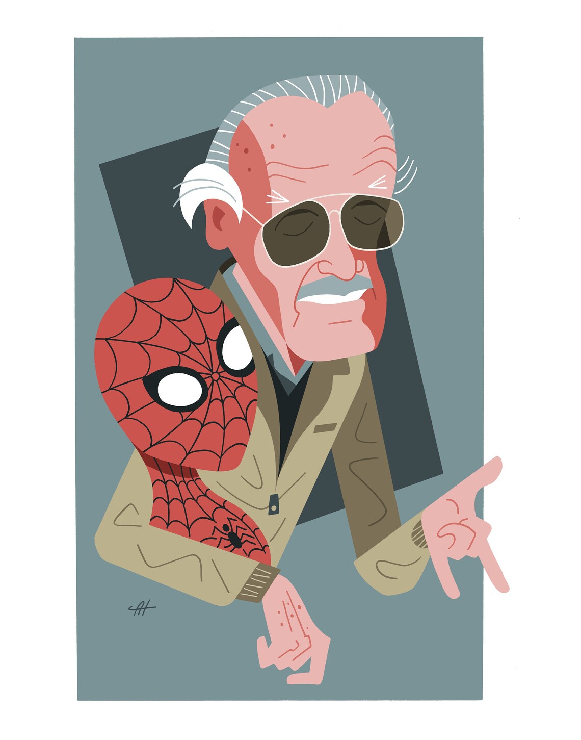 Stan Lee Caricature Print by Ashley Holt - Etsy