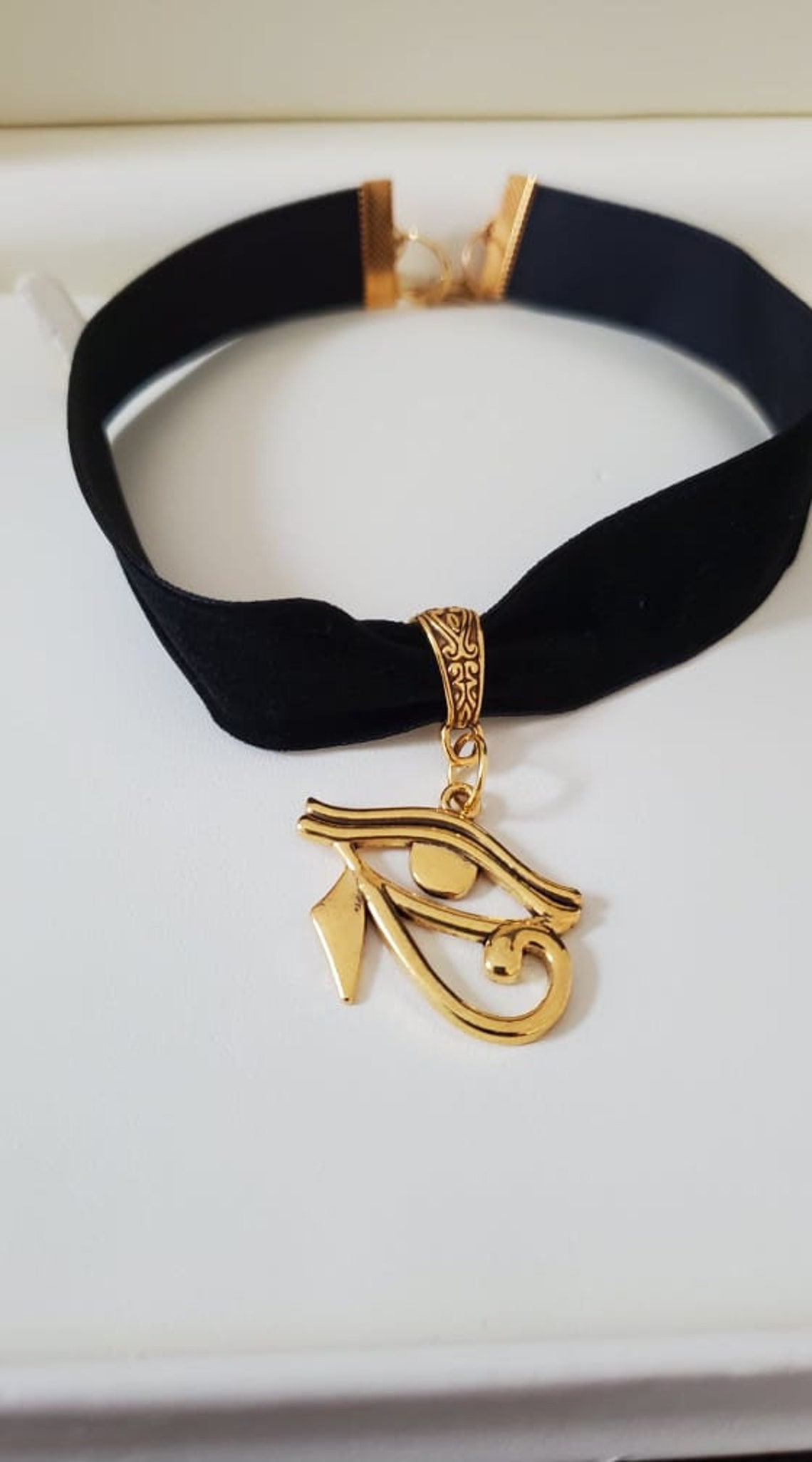 Gold Plated Ancient Egypt Choker Eye of Ra Choker Necklace - Etsy
