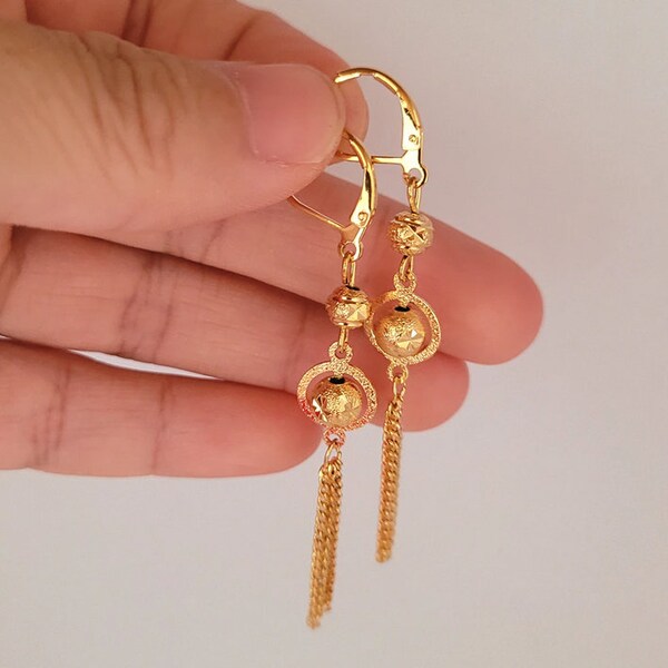 24k Gold Earrings - Etsy