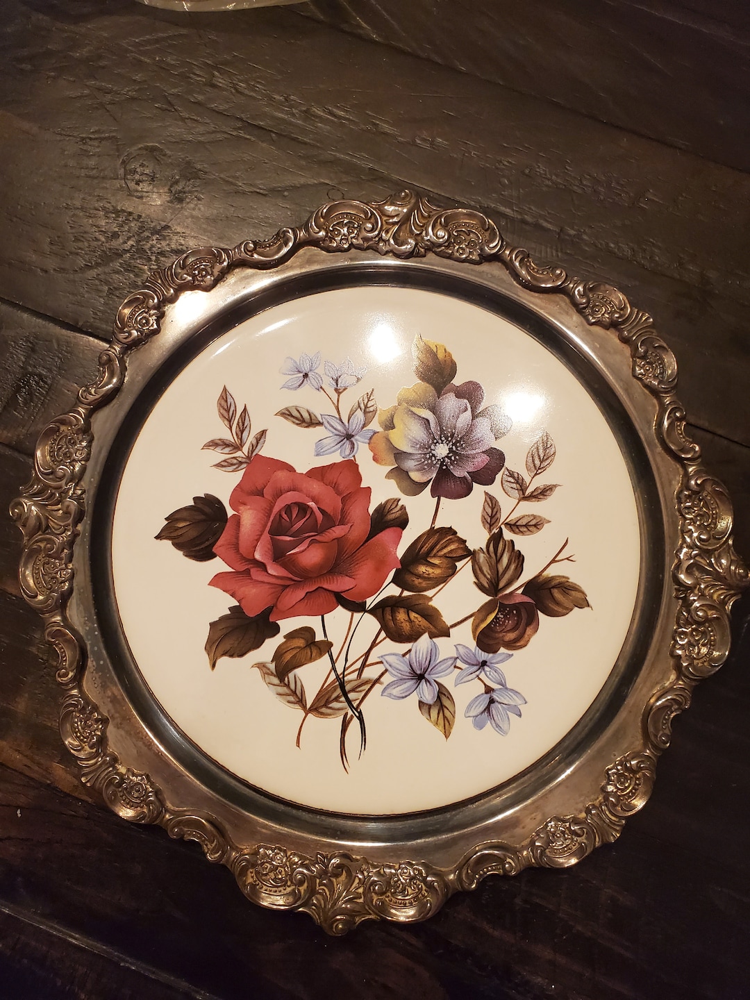 Wallace Baroque Trivet Floral Ceramics Silverplate - Etsy