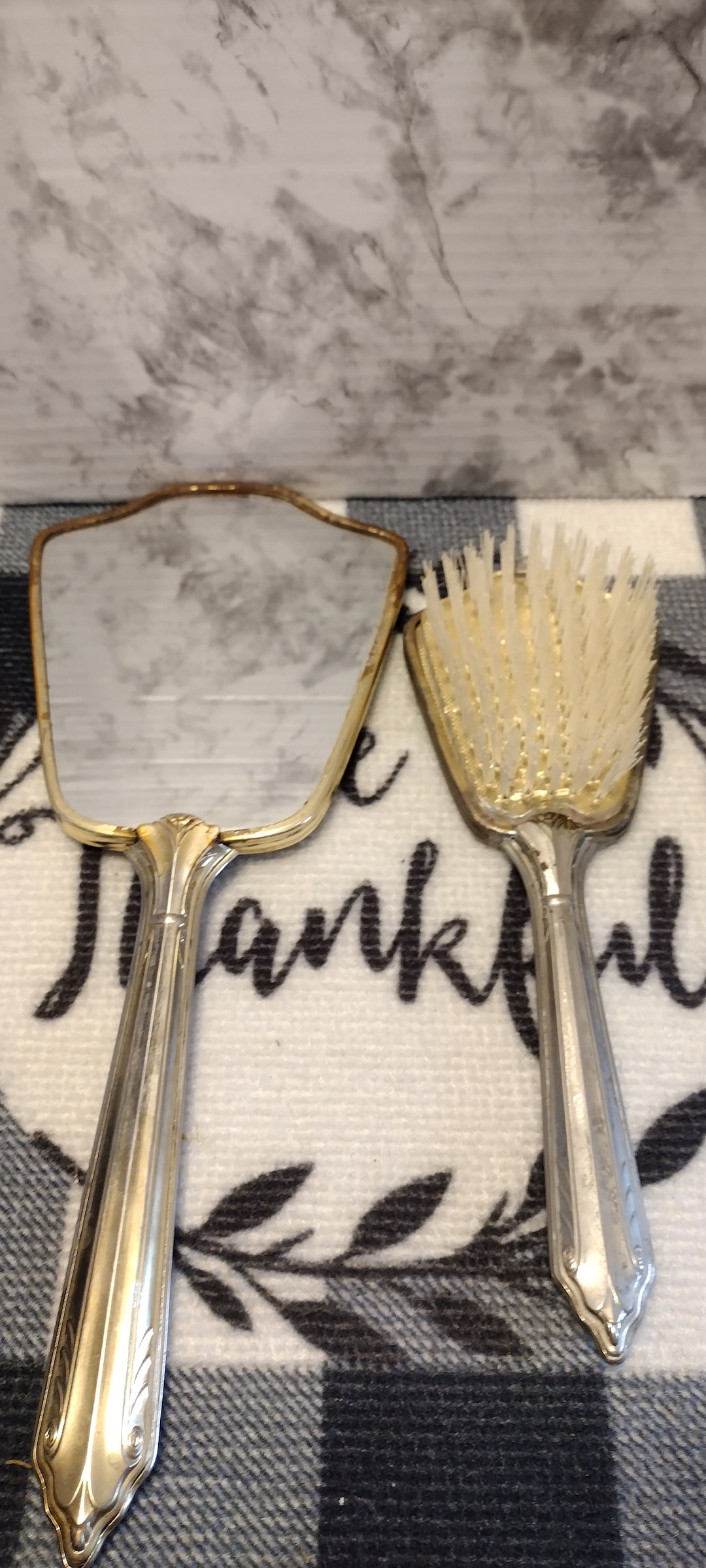 Vanity Mirror and Brush - Etsy