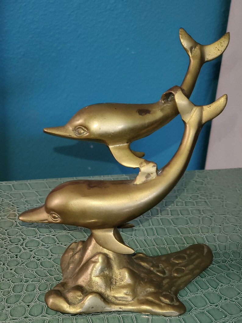 Vintage Brass Dolphins Made in Taiwan - Etsy