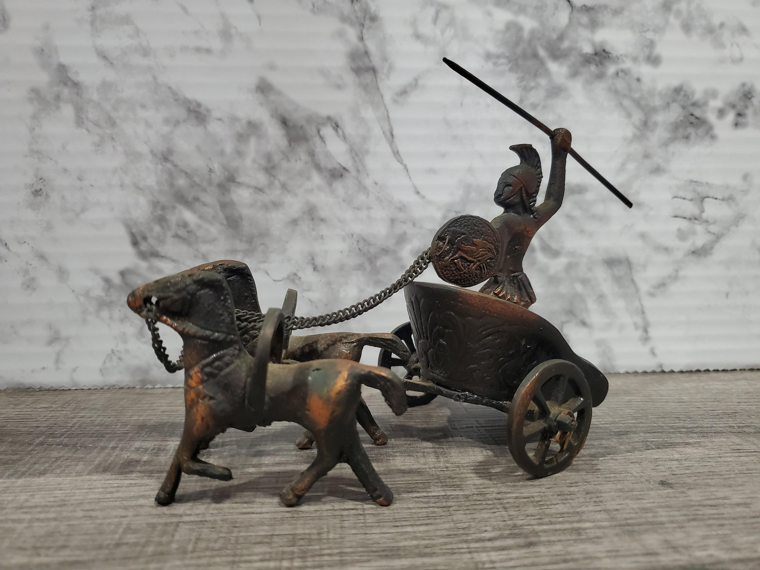 Vintage Bronze Gladiator Riding Horse Chariot - Etsy