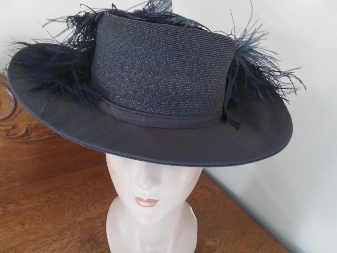 Antique Edwardian Era Boater Hat With Gimbel Brothers Label - Etsy