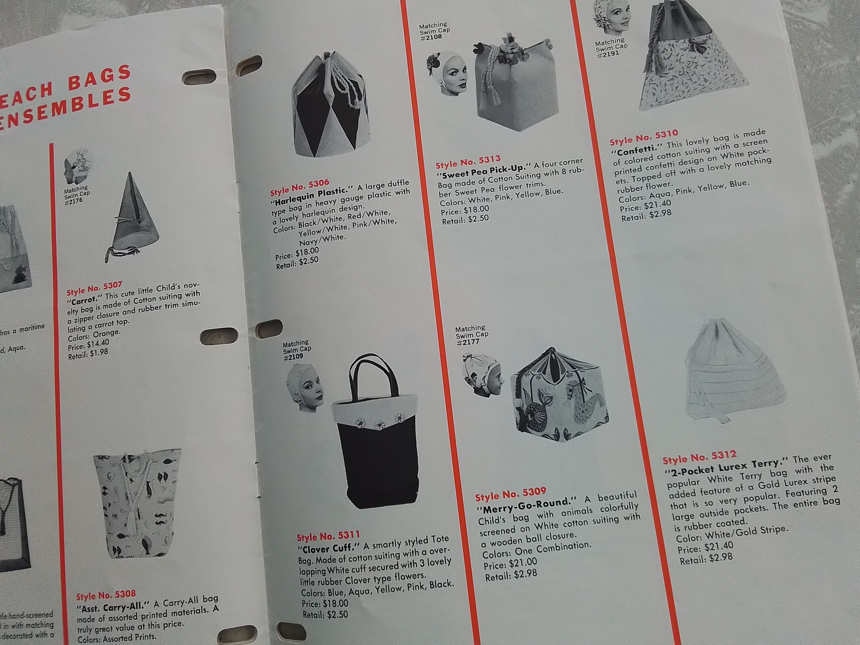 Vintage Catalog / KLEINERT'S / Swim Caps and Beach Bags / 1958 / With ...