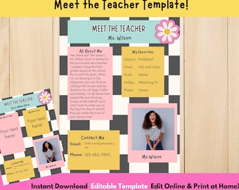 Terrazzo Editable Meet the Teacher Template Printable Composition ...